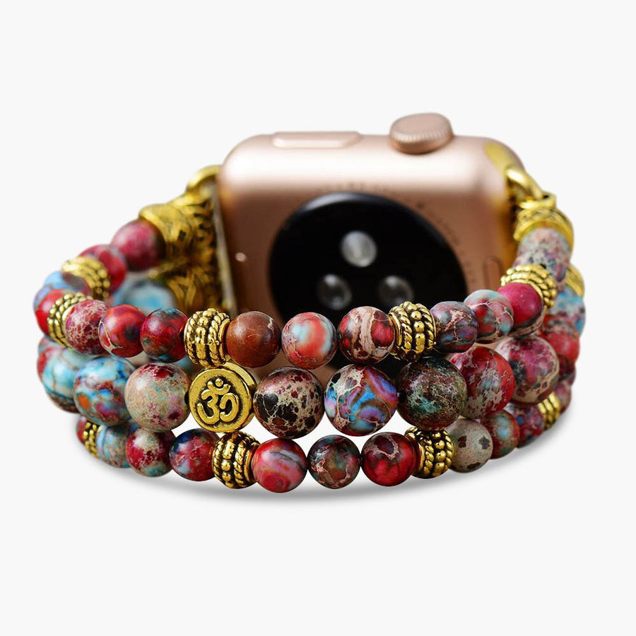 Crimson Jasper Stretch Apple Watch Strap