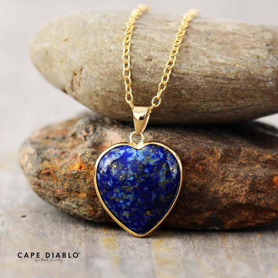 Elegant Lapis Heart Necklace