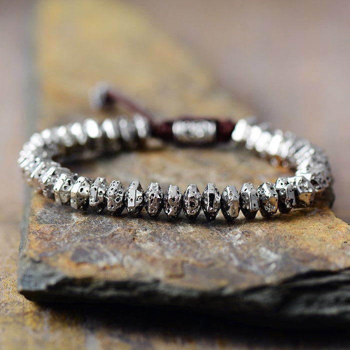Men's Antique Metallic Lava Bracelet